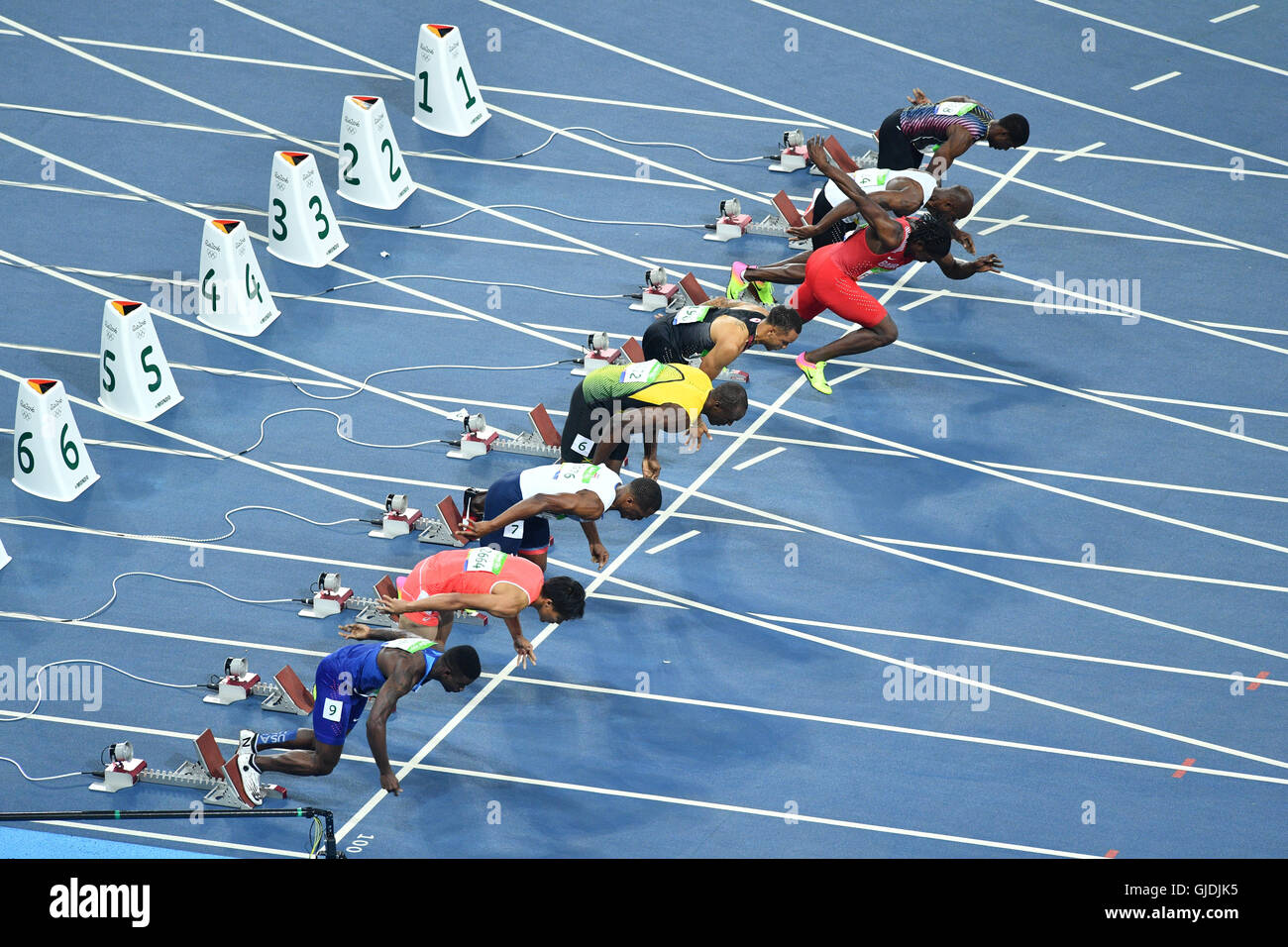 Rio de Janeiro, Brazil. 14th Aug, 2016. Andrew Fisher (R) of Bahrain ...