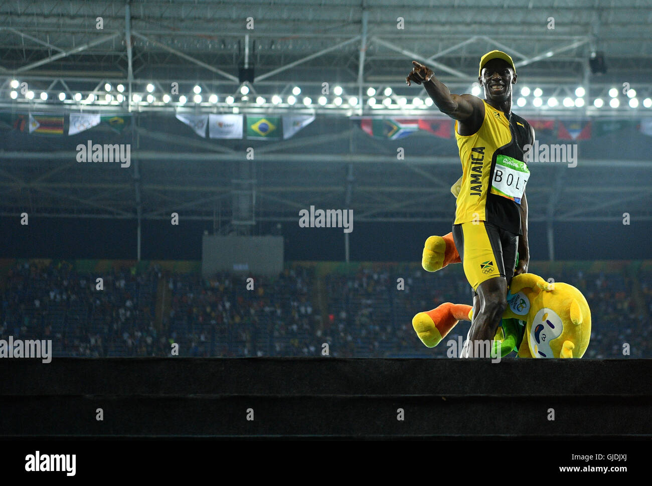 Rio de Janeiro, Brazil. 14th Aug, 2016. Usain Bolt of Jamaica ...