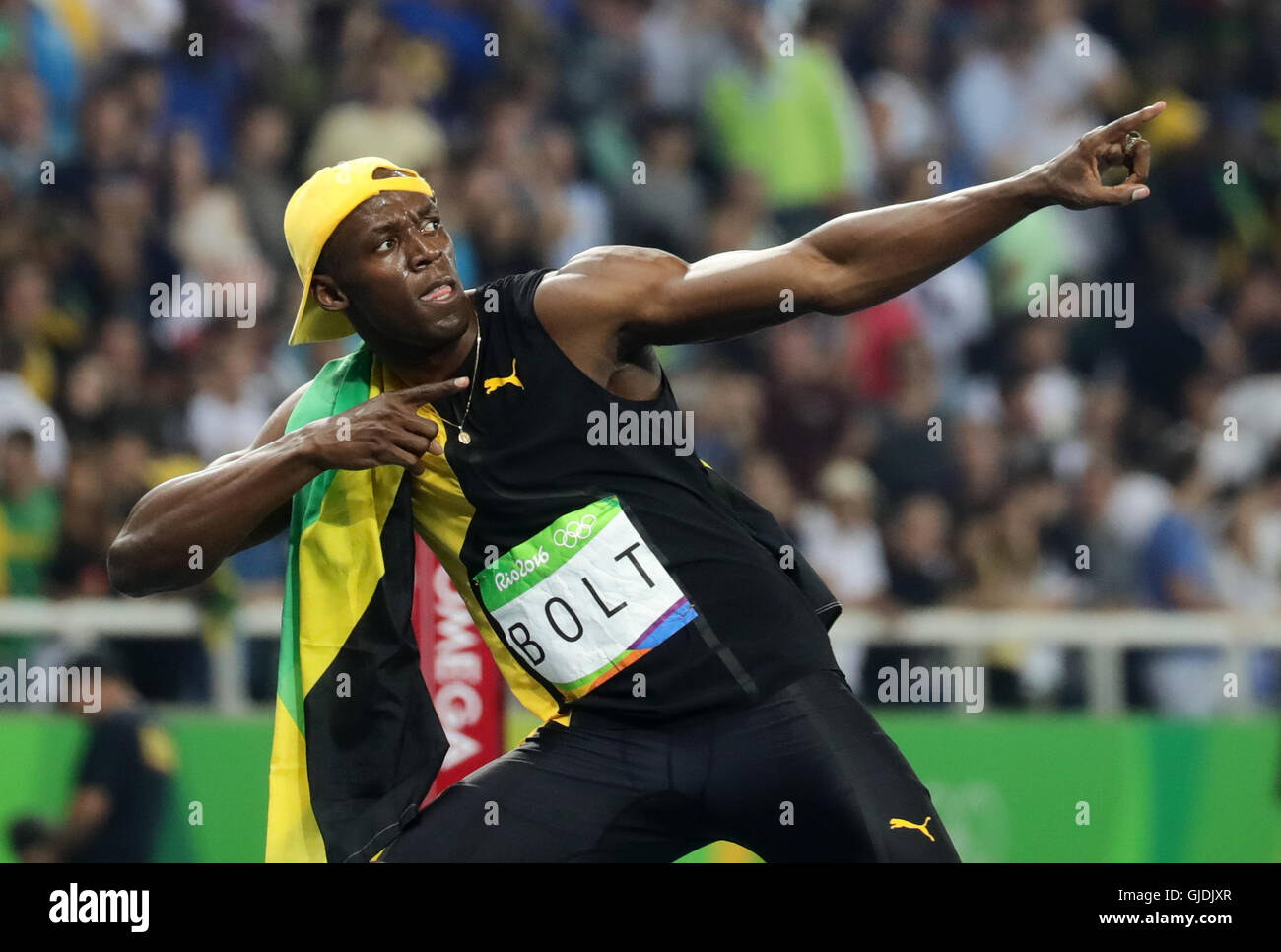 Rio de Janeiro, Brazil. 14th Aug, 2016. Usain Bolt of Jamaica ...