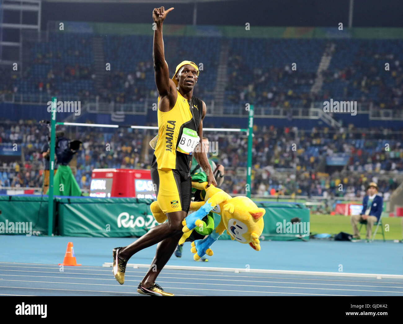 Rio de Janeiro, Brazil. 14th Aug, 2016. Usain Bolt of Jamaica ...