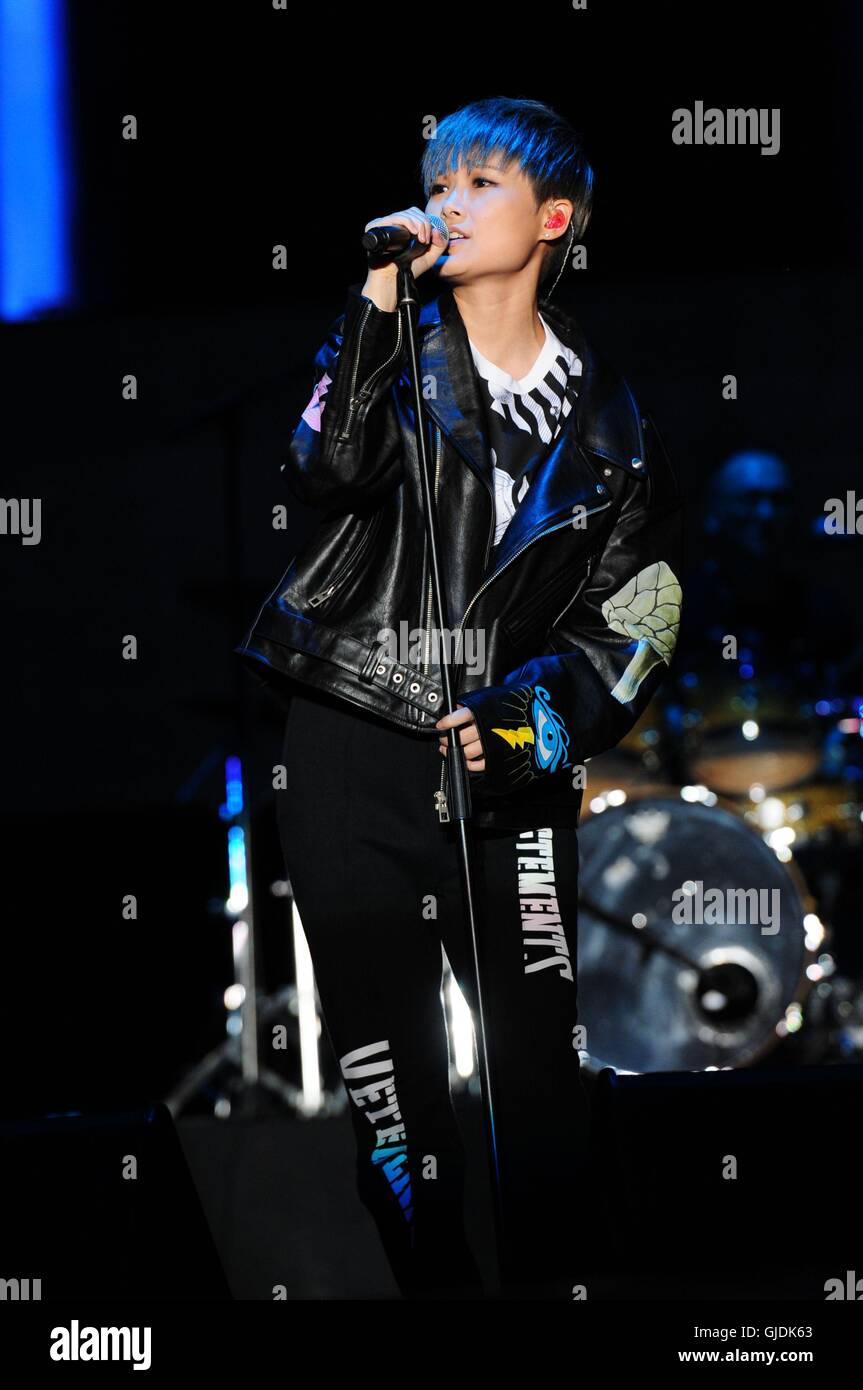 Shanghai, China. 14th Aug, 2016. Yuchun Li attends ECHO Music Carnival ...