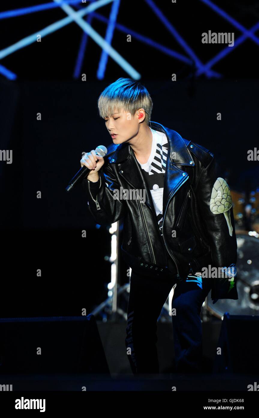 Shanghai, China. 14th Aug, 2016. Yuchun Li attends ECHO Music Carnival ...