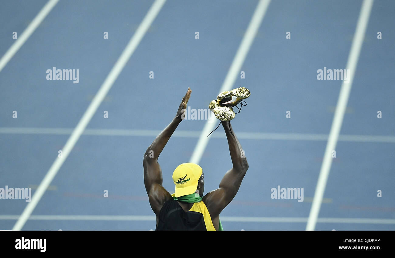 Rio De Janeiro, Brazil. 14th Aug, 2016. Usain Bolt of Jamaica ...