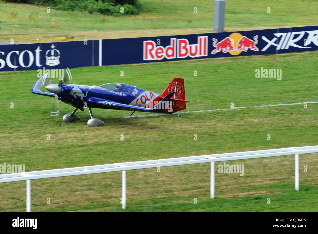 Matt Hall (AUS) landing during the final races in the Red Bull Air Race ...