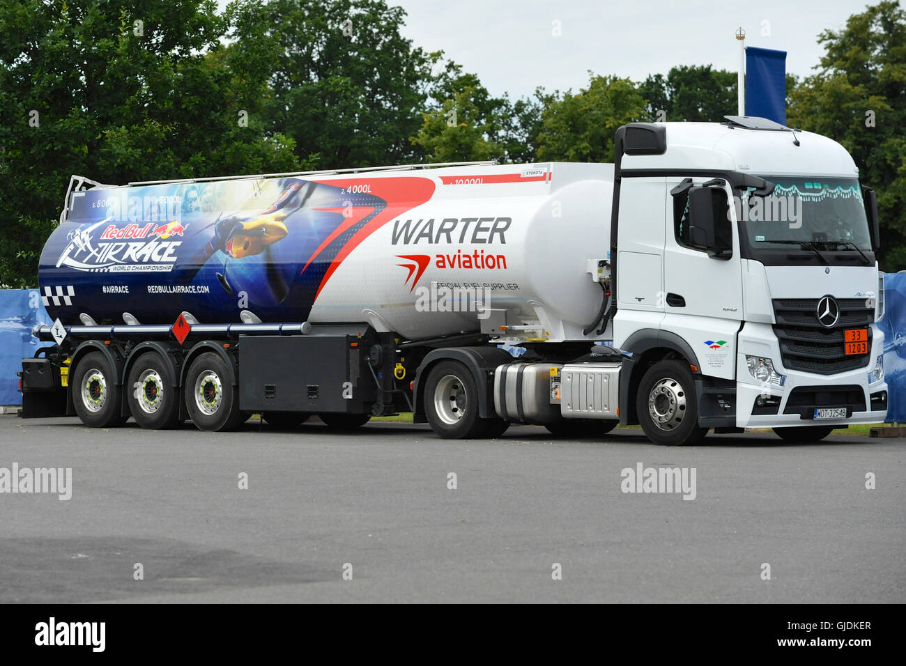 An aviation fuel tanker at the the Red Bull Air Race, Ascot, United ...