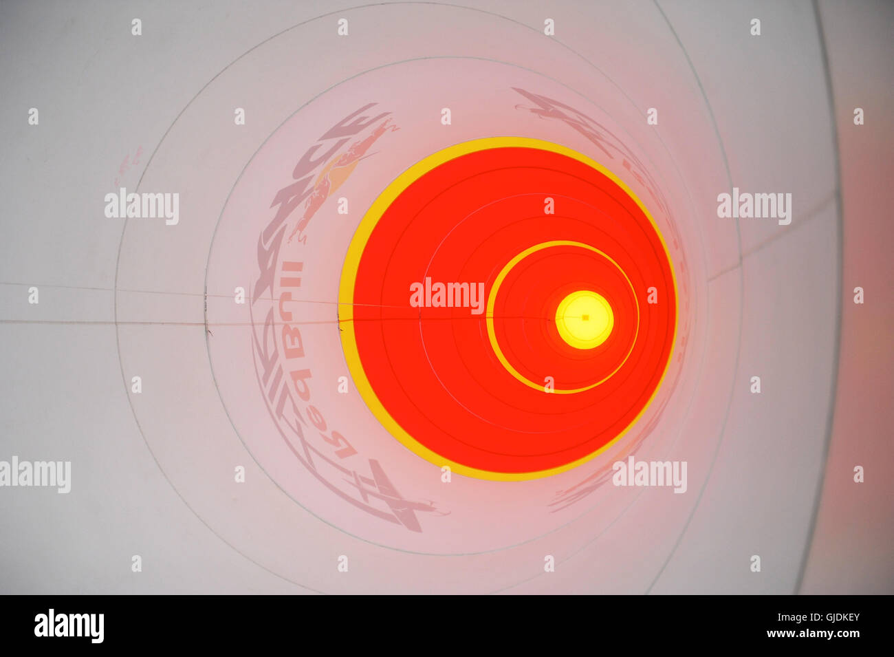 The interior of one of the 25-meter-high, air-filled asymmetrical ...