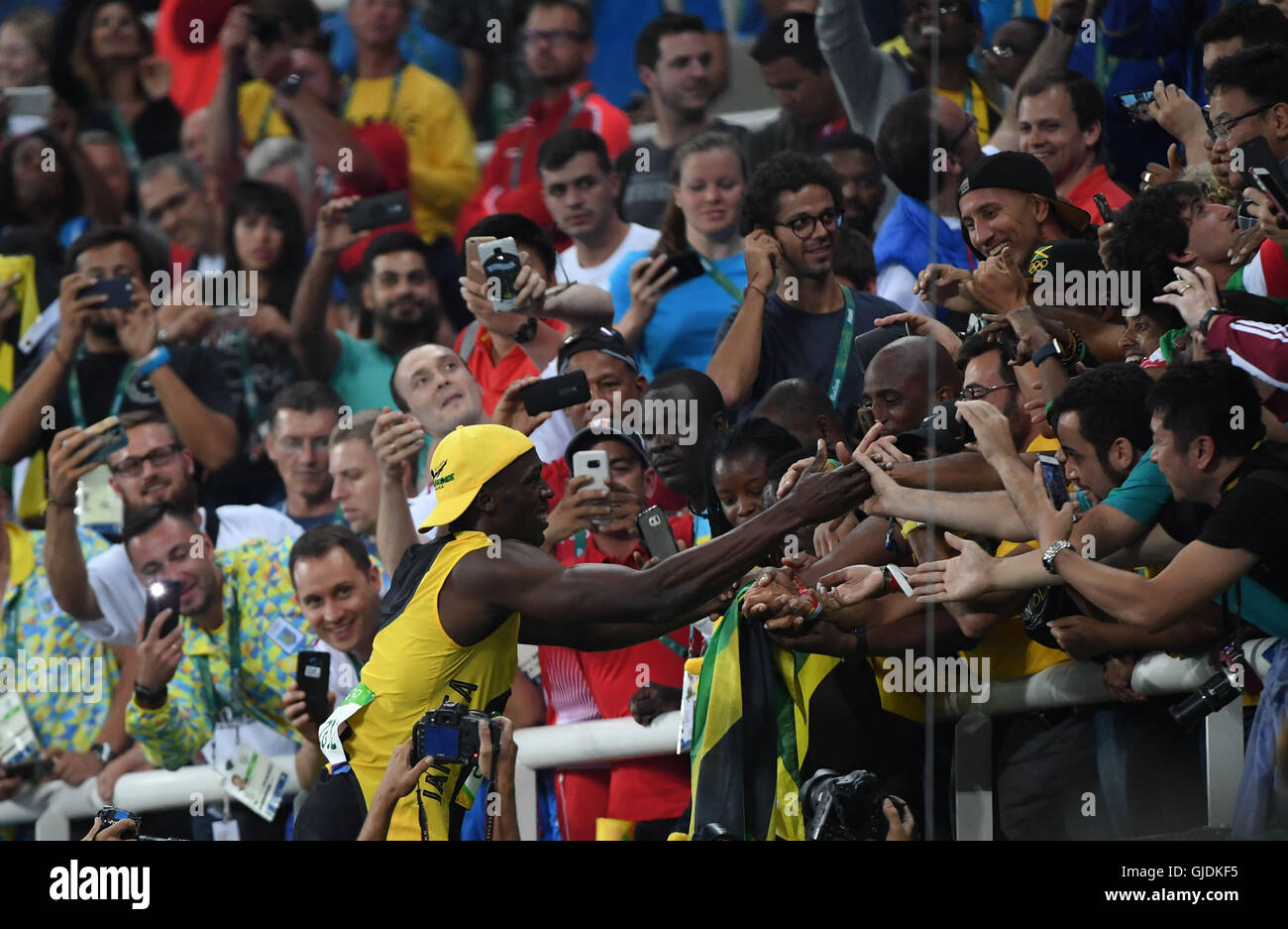 Rio De Janeiro, Brazil. 14th Aug, 2016. Usain Bolt of Jamaica ...