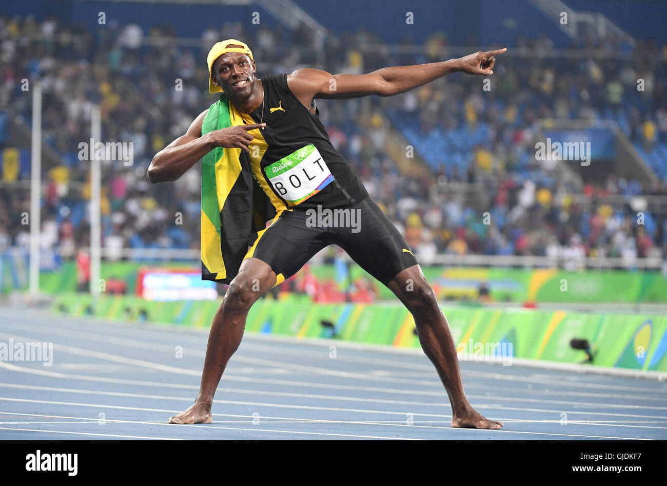 Rio De Janeiro, Brazil. 14th Aug, 2016. Usain Bolt of Jamaica ...