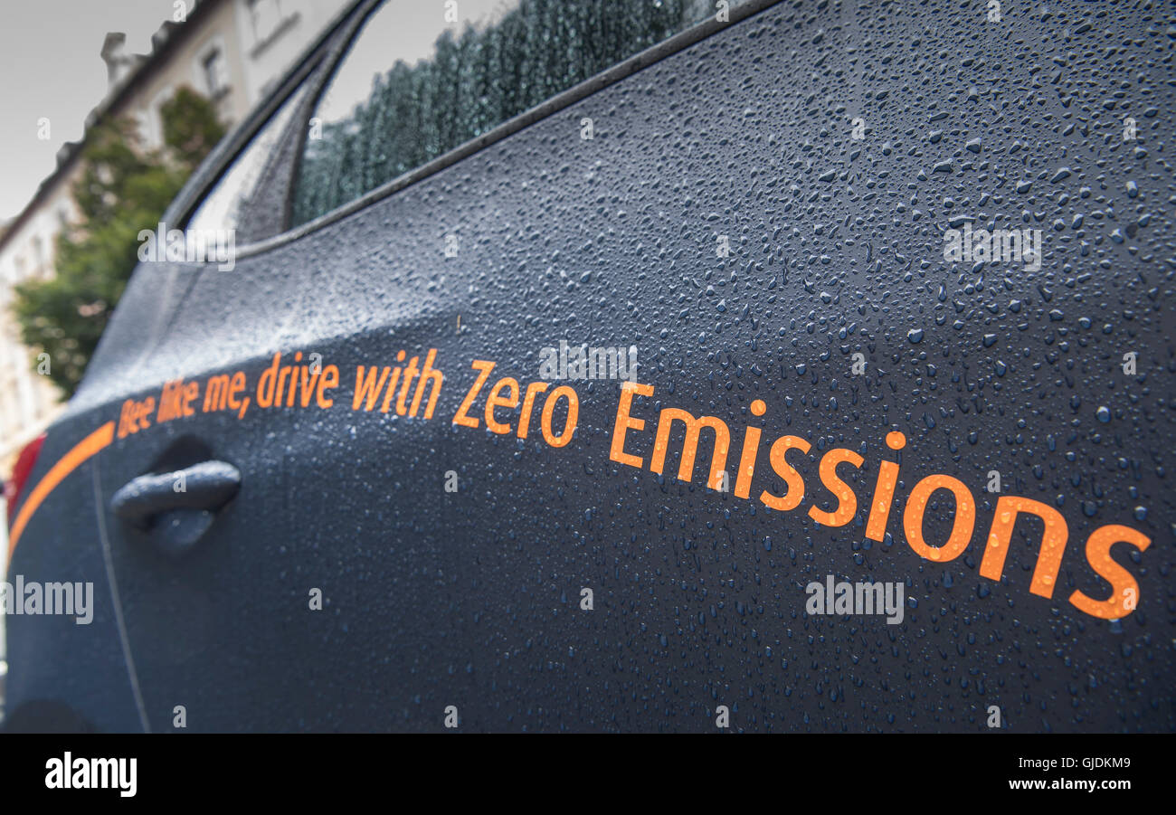 Munich, Germany. 12th Aug, 2016. A car of the car sharing company ...