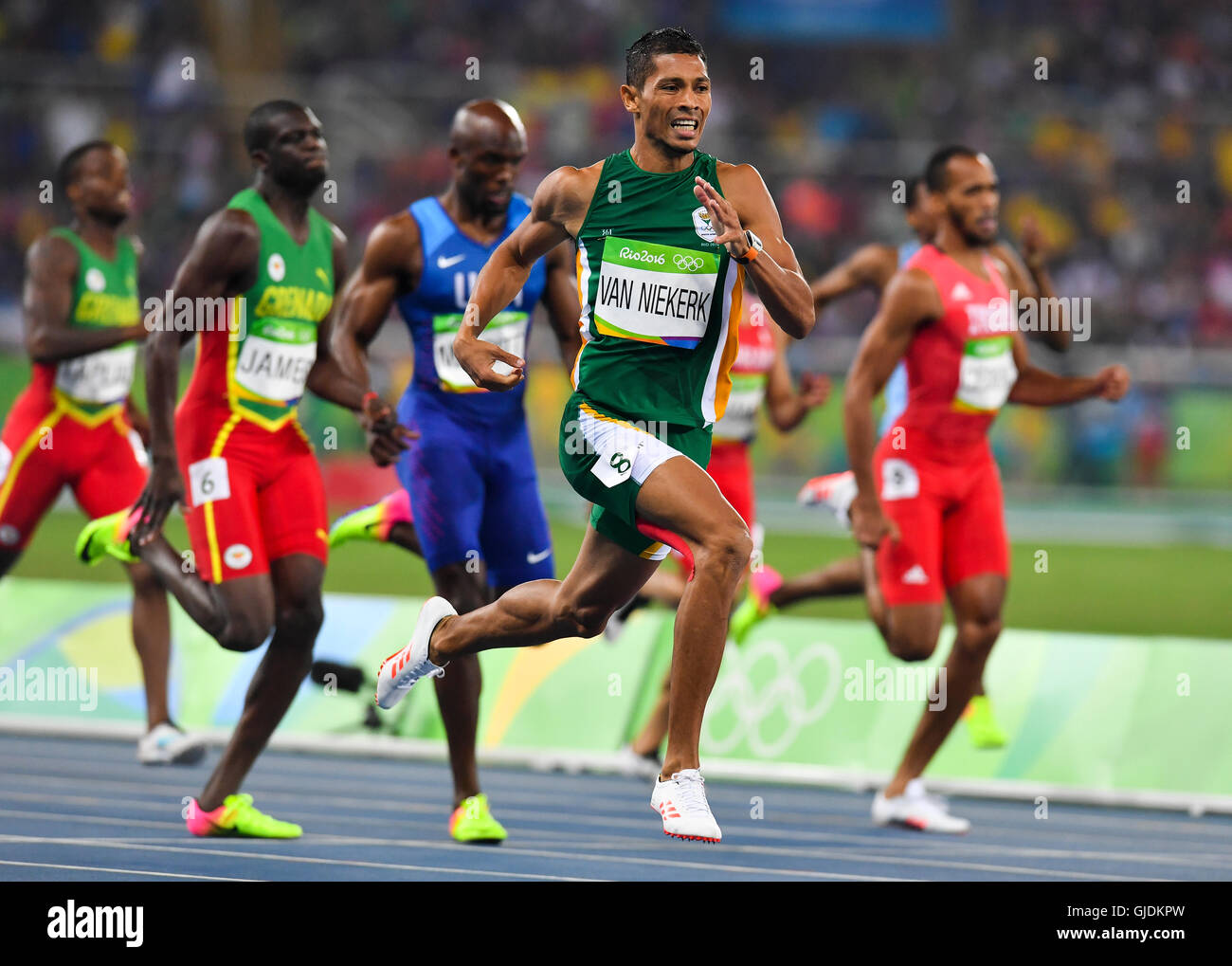 RIO DE JANEIRO, BRAZIL - AUGUST 14: Wayde van Niekerk of South Africa ...