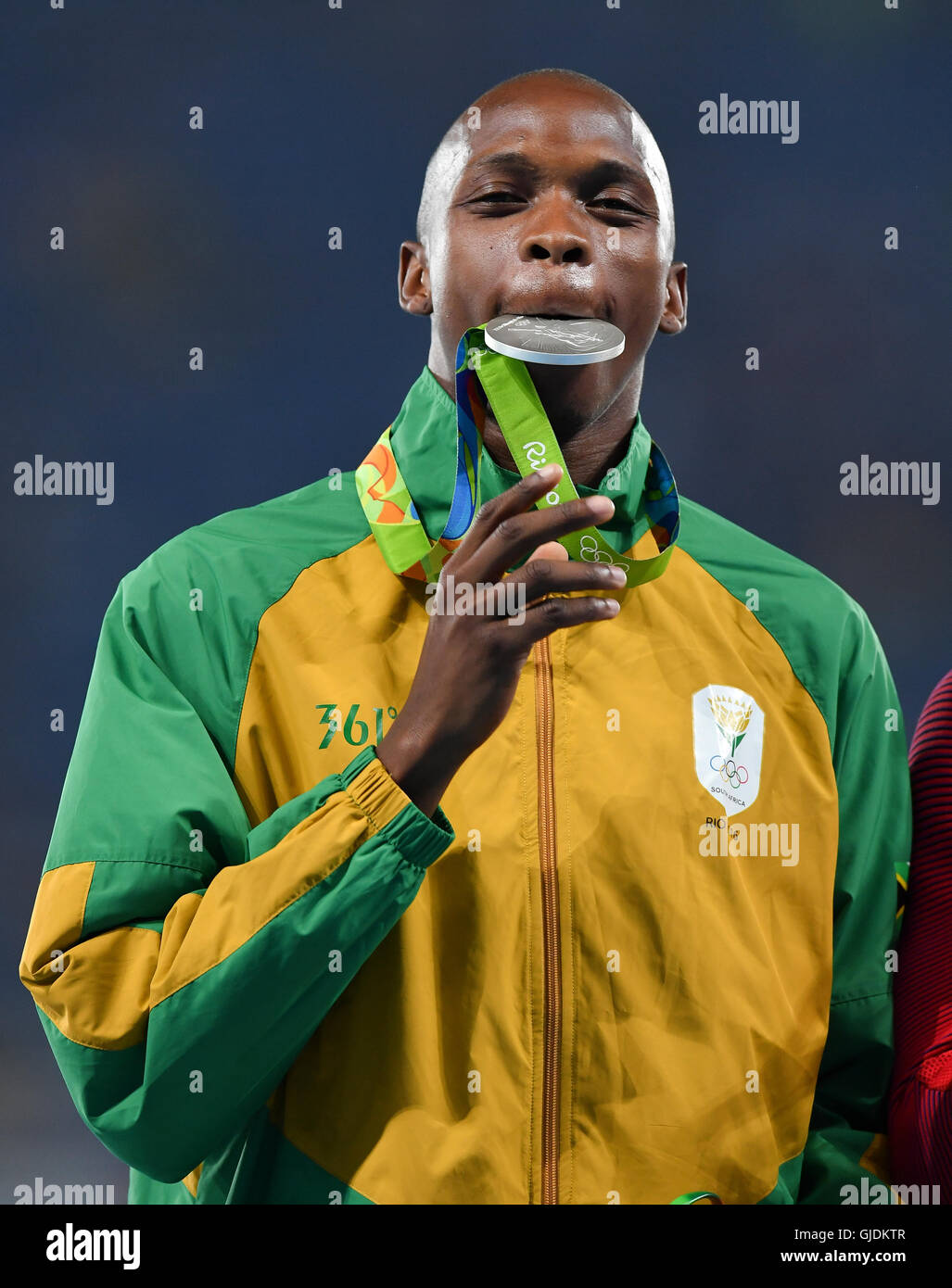 RIO DE JANEIRO, BRAZIL - AUGUST 14: Luvo Manyonga with his silver medal ...