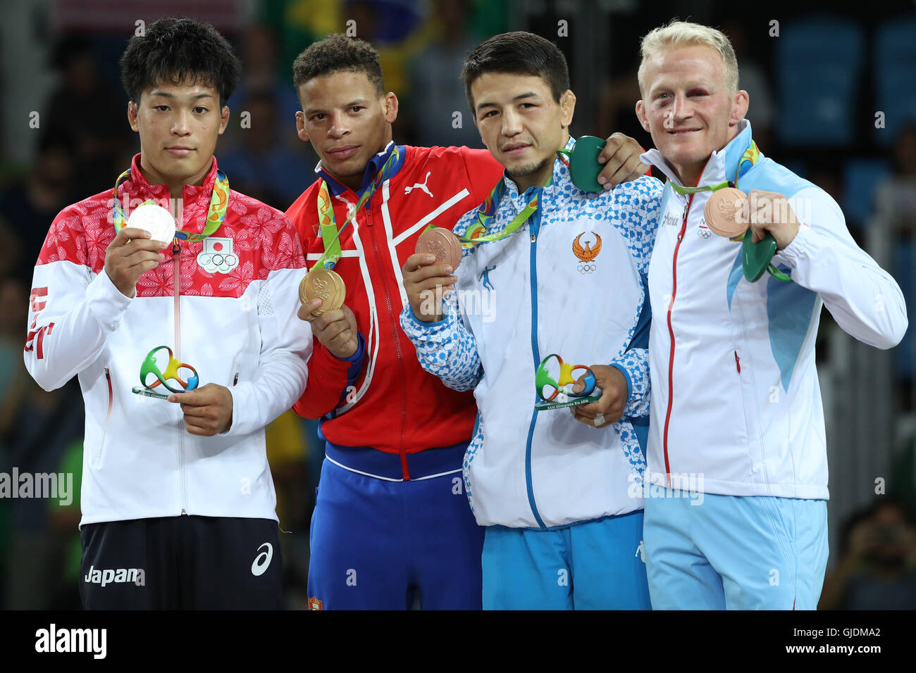 Rio de Janeiro, Brazil. 14th Aug, 2016. (L-R) Shinobu Ota (JPN), Ismael ...