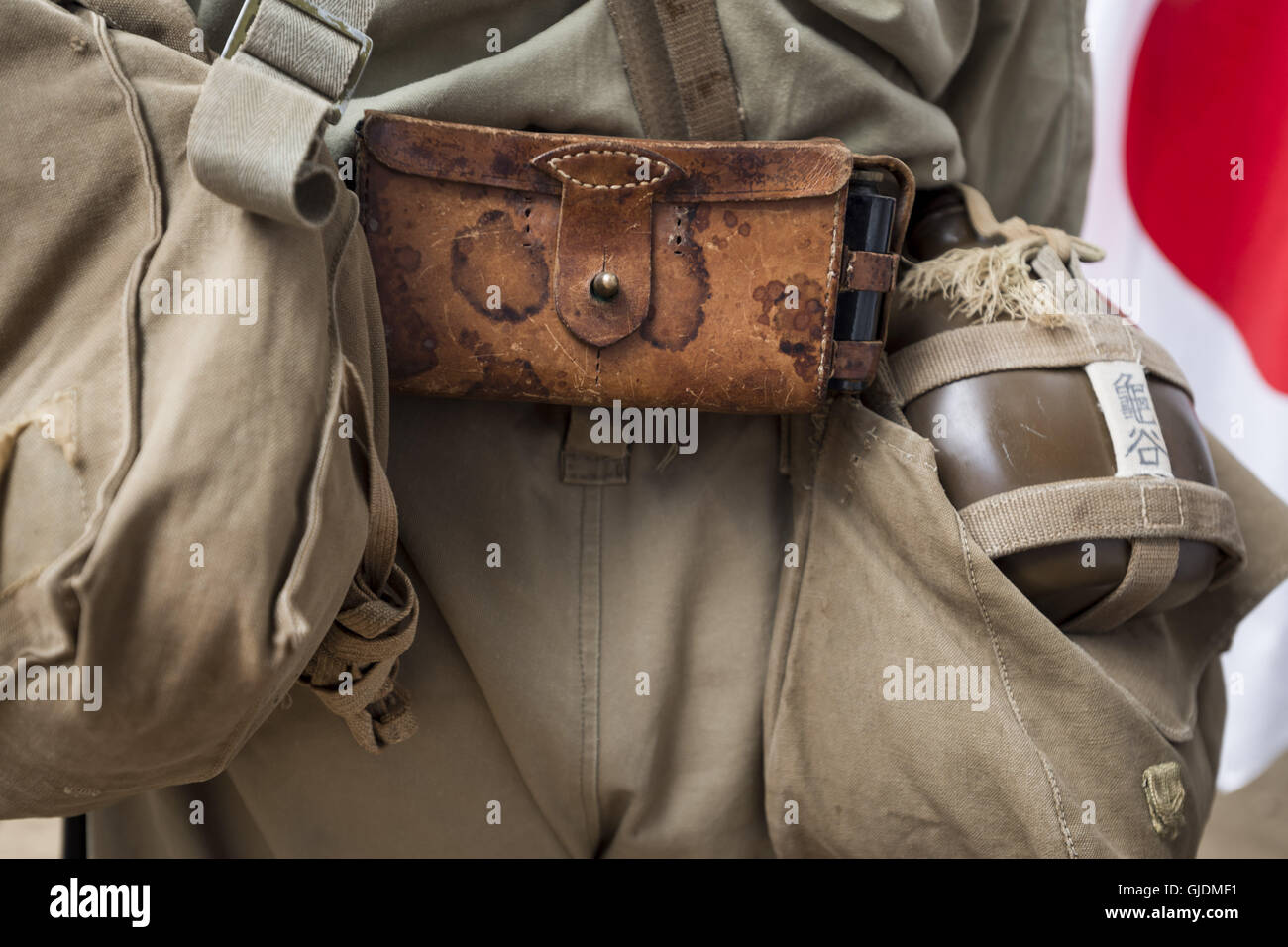 Tokyo, Tokyo, Japan. 15th Aug, 2016. A detail of a man wearing a WW2 ...
