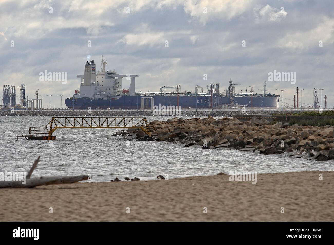 Gdansk, Poland 15th, August 2016 The Atlantas tanker, carrying 2 ...