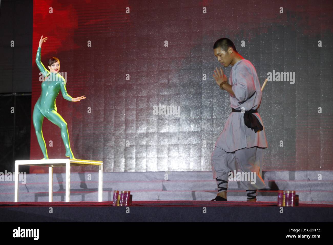 Heihe, China. 15th Aug, 2016. The well-known Russian contortionist ...