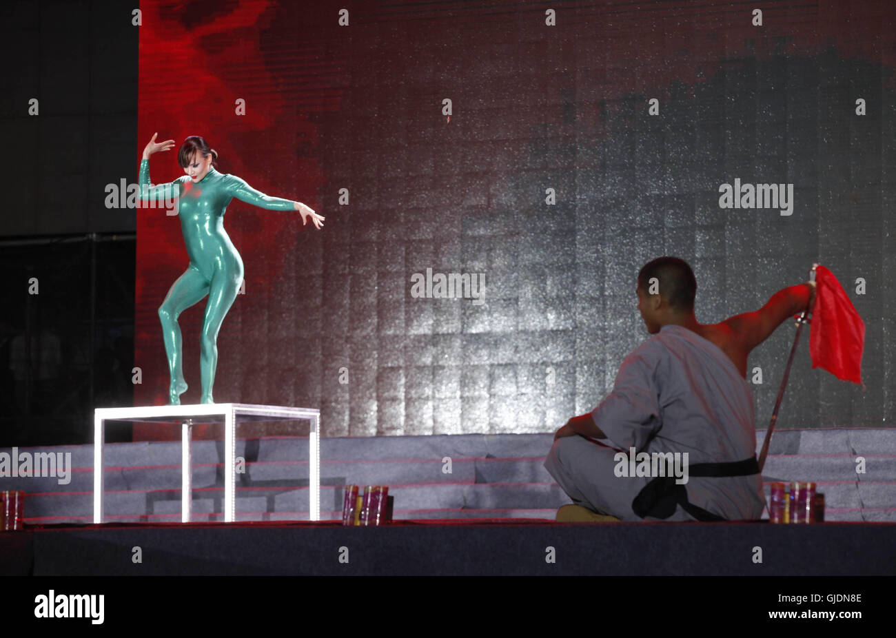 Heihe, China. 15th Aug, 2016. The well-known Russian contortionist ...