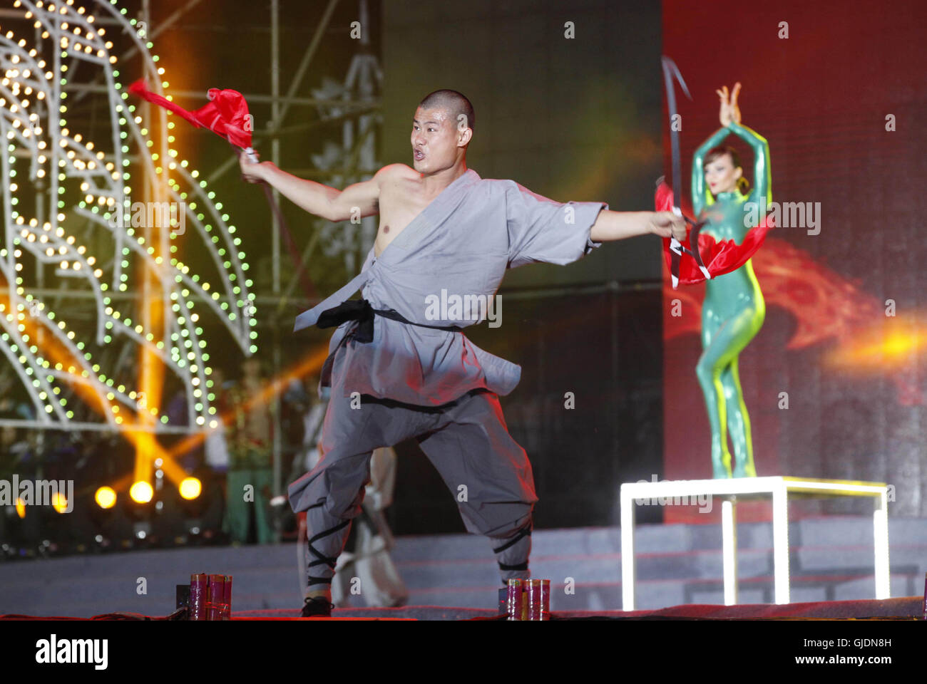 Heihe, China. 15th Aug, 2016. The well-known Russian contortionist ...