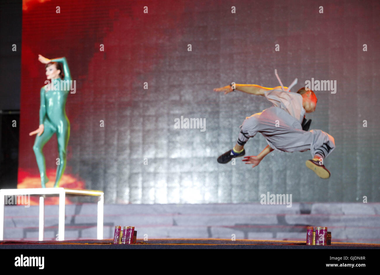 Heihe, China. 15th Aug, 2016. The well-known Russian contortionist ...