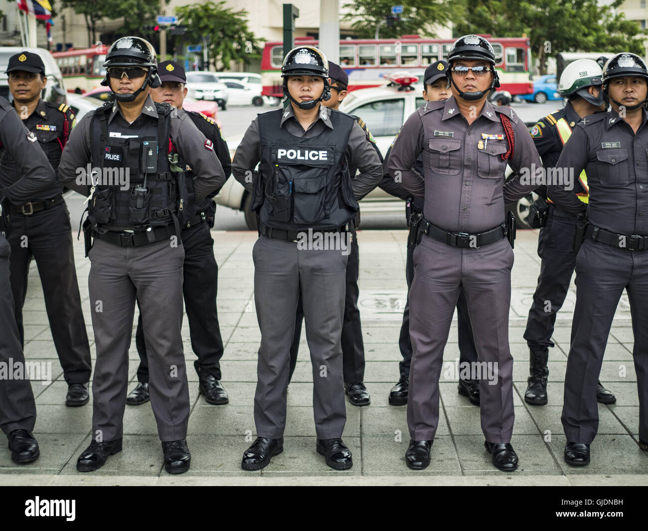 Bangkok, Thailand. 15th Aug, 2016. Royal Thai Police are briefed Stock ...