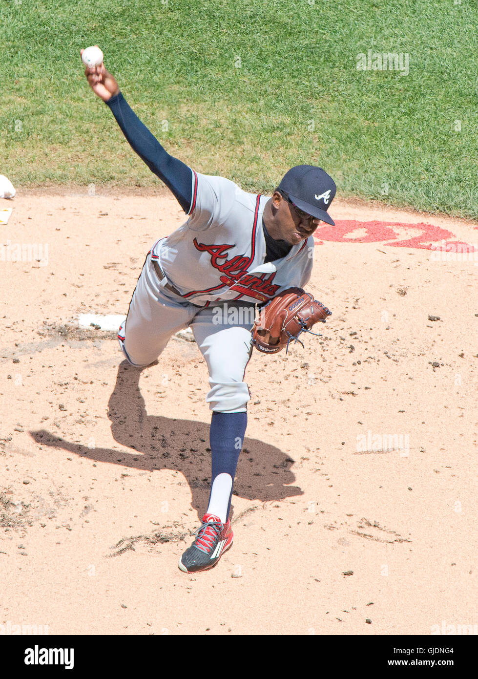 Washington, Us. 14th Aug, 2016. Atlanta Braves starting pitcher Tyrell ...
