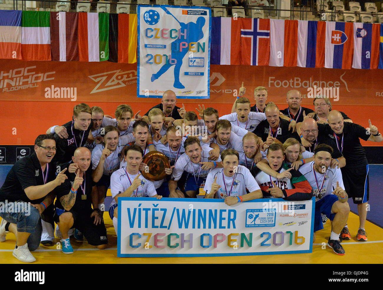 Prague, Czech Republic. 14th Aug, 2016. International Floorball ...
