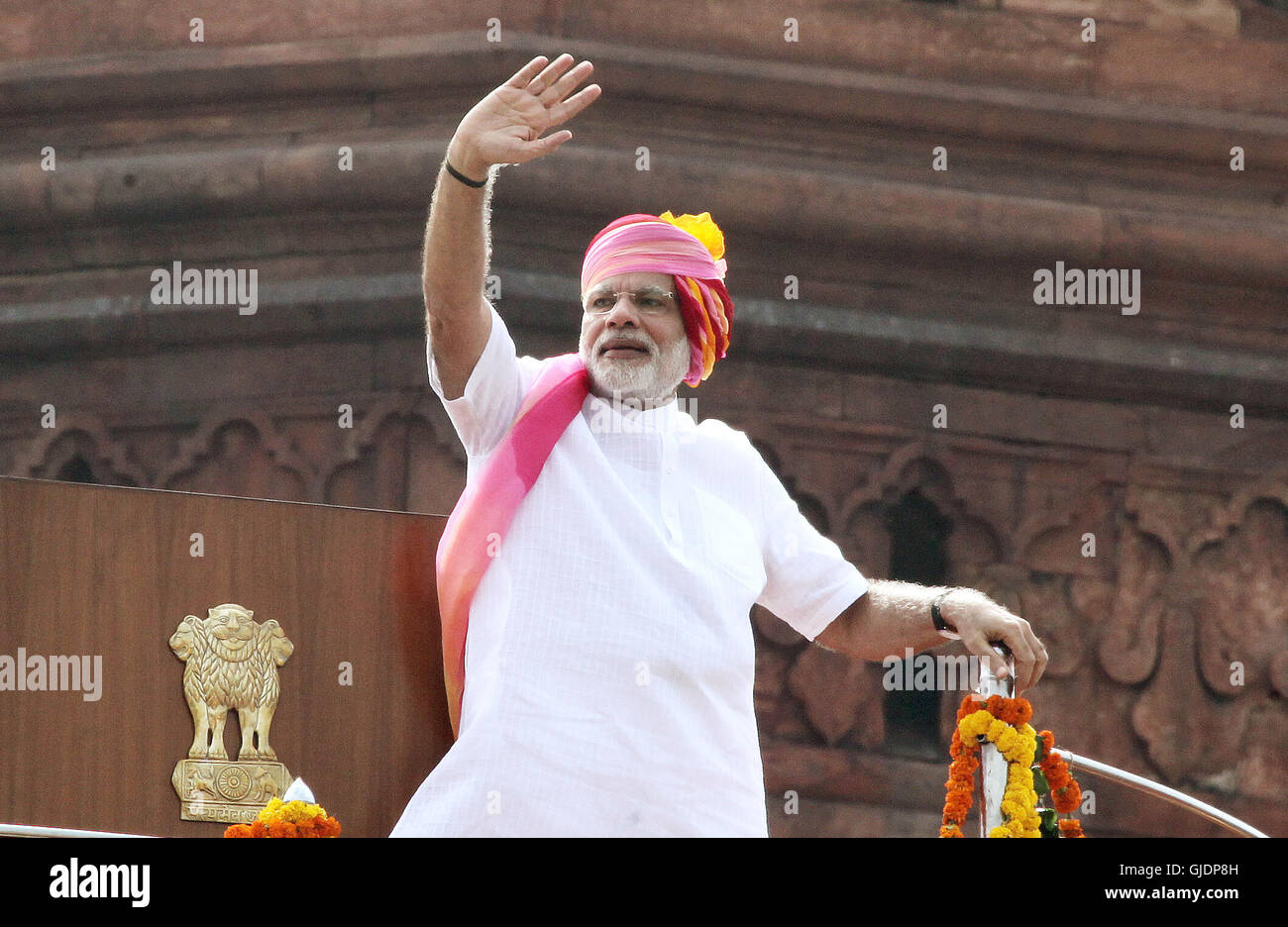 Indian prime minister narendra modi waves hi-res stock photography and ...