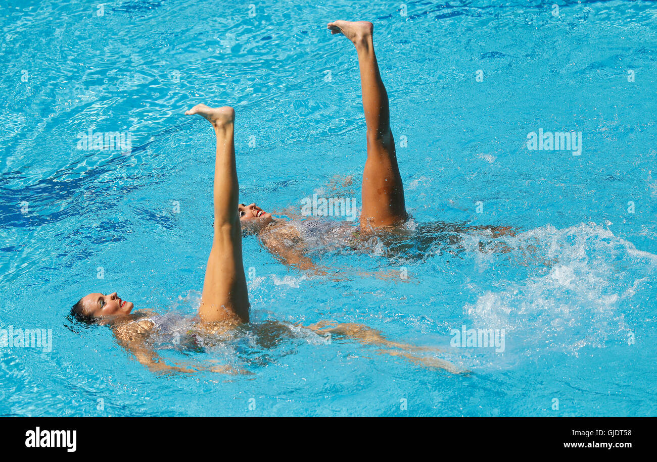 Rio de Janeiro, Brazil. 15th August, 2016. OLYMPICS 2016 SYNCHRONIZED SWIMMING - The duet Luisa ...