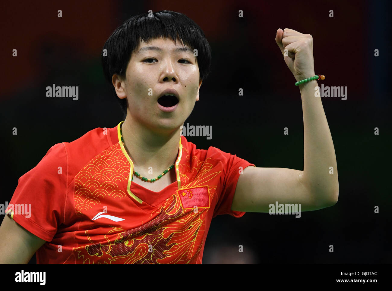 Rio De Janeiro, Brazil. 15th Aug, 2016. China's Li Xiaoxia reacts ...