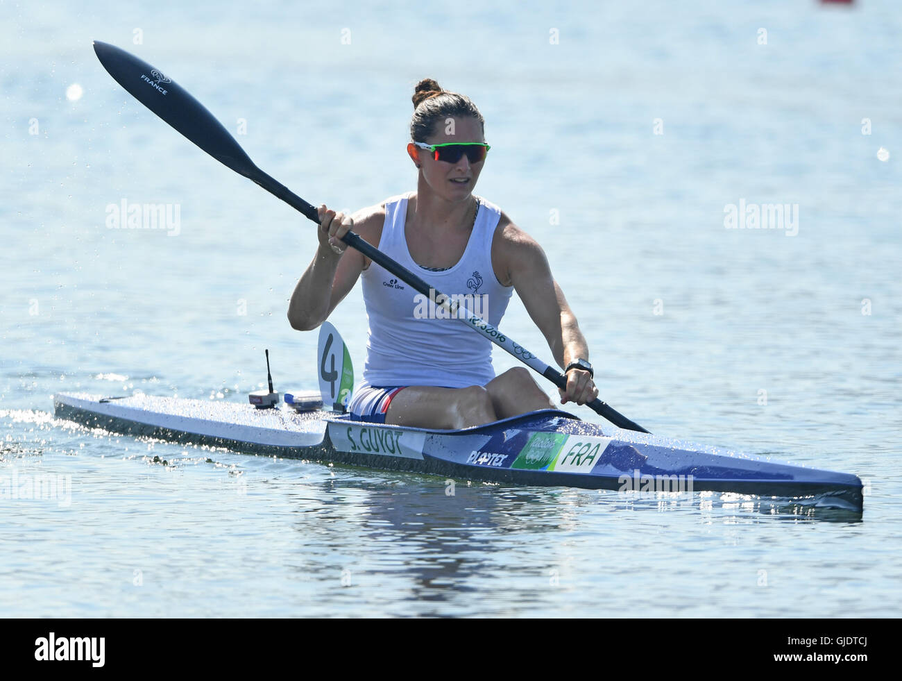 Rio de Janeiro, Brazil. 15th Aug, 2016. Sarah Guyot of France paddles ...