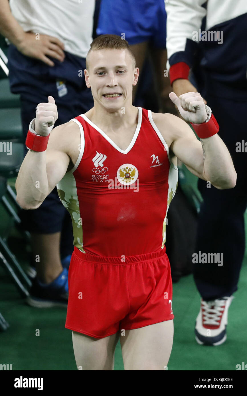 Rio De Janeiro, Brazil. 15th Aug, 2016. Russia's Denis Abliazin reacts ...