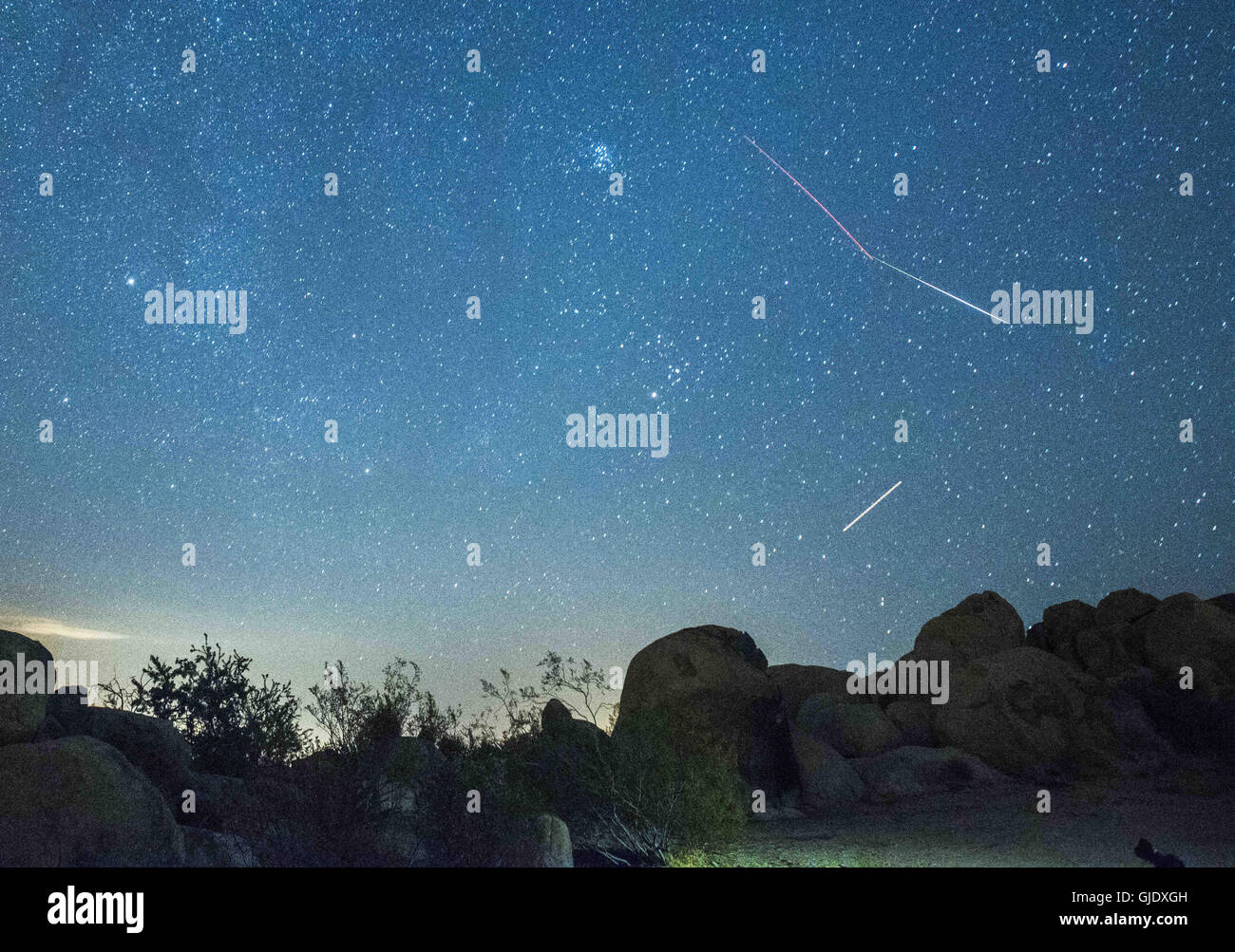 August 12, 2016 - Joshua Tree, CA, USA - Perseid Meteor shower night of ...