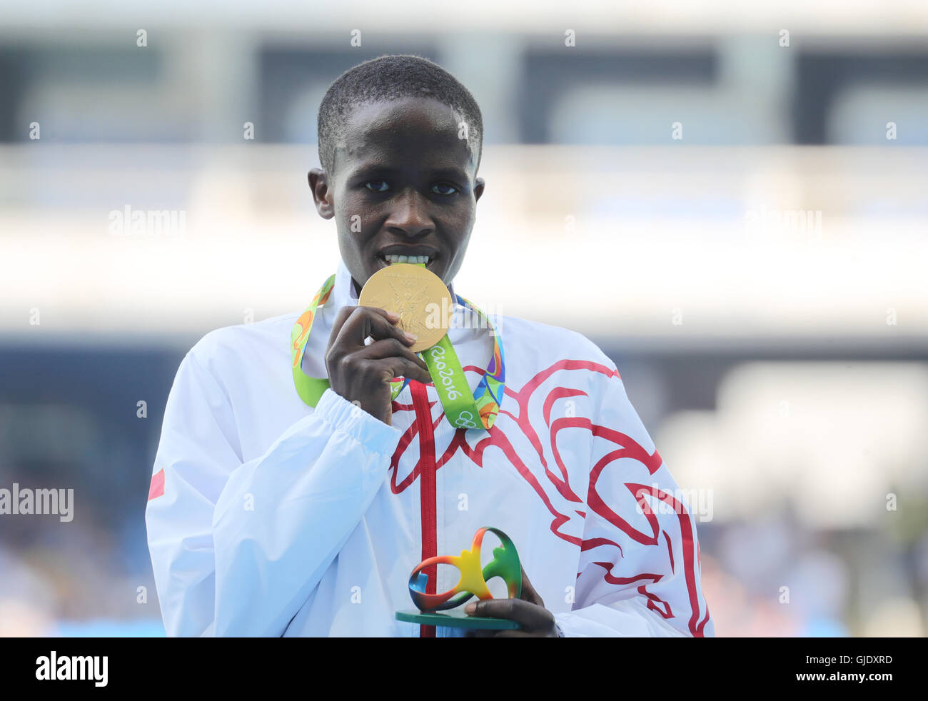 Rio de Janeiro, Brazil. 15th Aug, 2016. Ruth Jebet of Bahrain poses ...