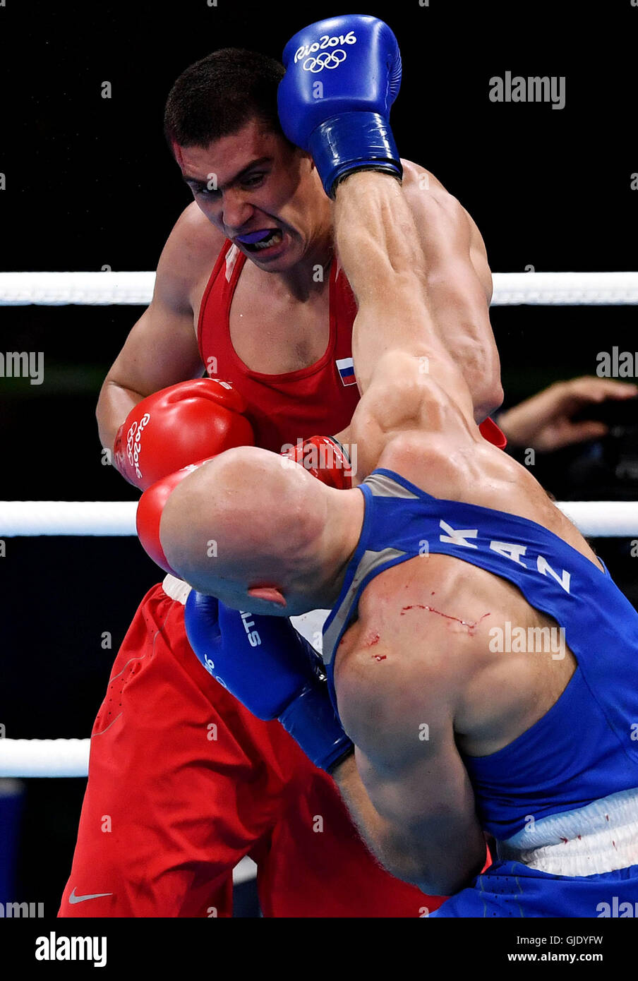 Rio De Janeiro, Brazil. 15th Aug, 2016. Russia's Evgeny Tishchenko (top ...