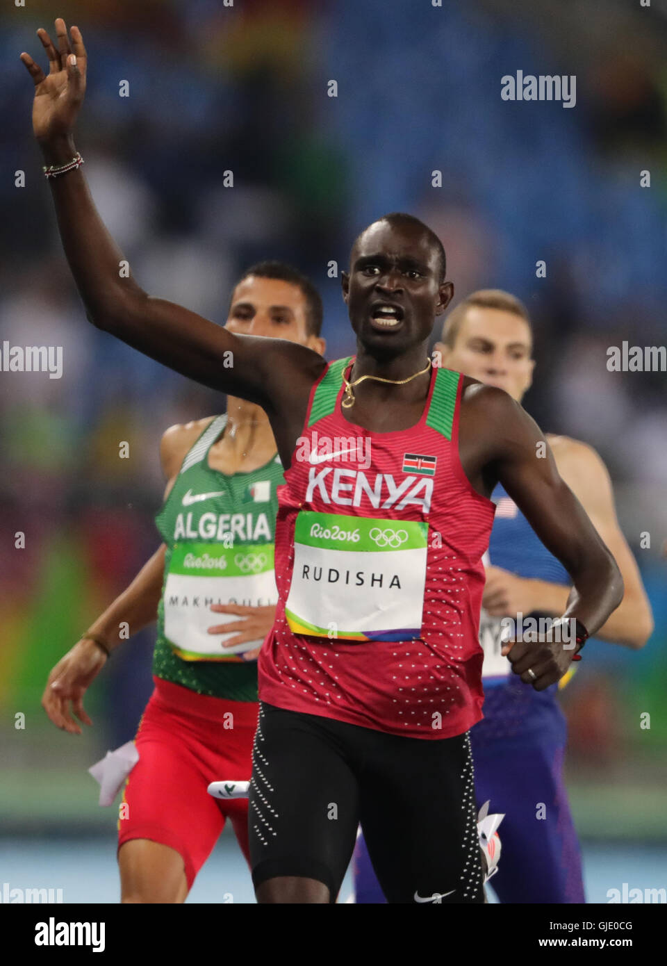 Rio de Janeiro, Brazil. 15th Aug, 2016. David Lekuta Rudisha of Kenya ...