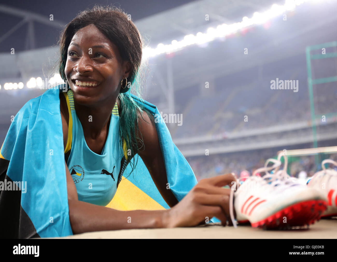 Rio de Janeiro, Brazil. 15th Aug, 2016. Shaunae Miller of the Bahamas ...