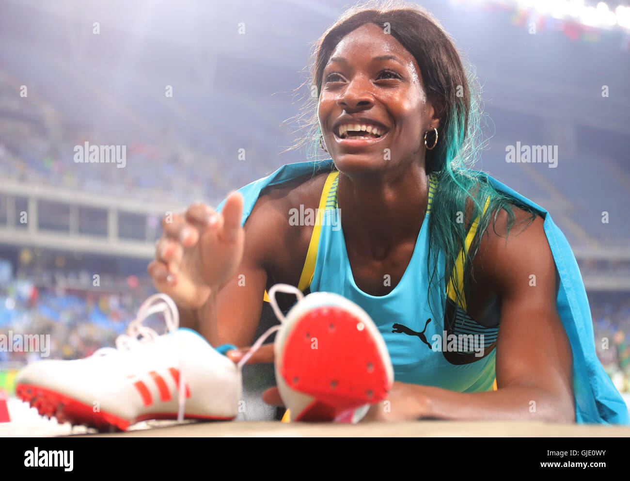 Rio de Janeiro, Brazil. 15th Aug, 2016. Shaunae Miller of the Bahamas ...