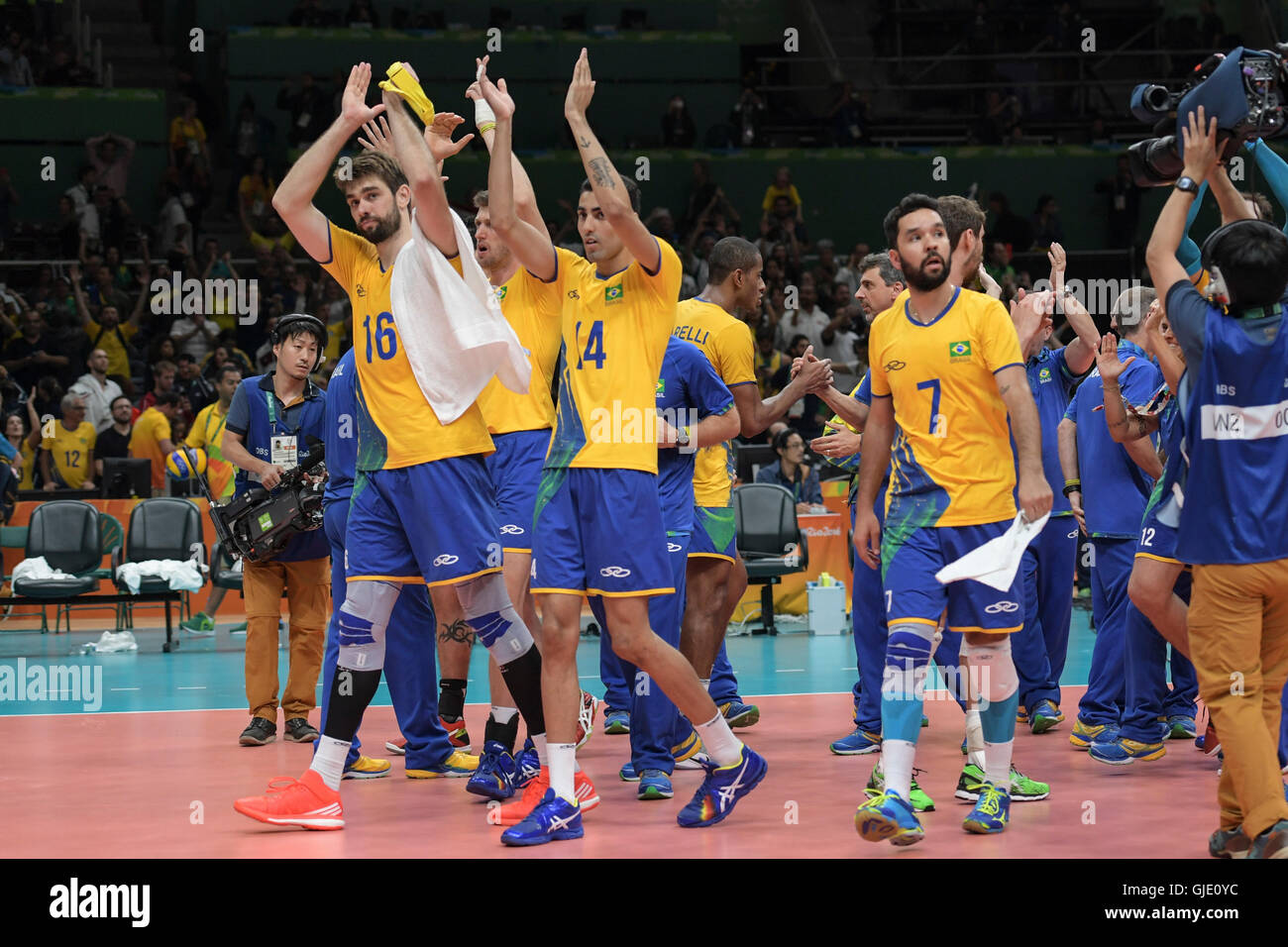Rio de Janeiro, Brazil. 15th August, 2016. Brazil celebrates victory in ...