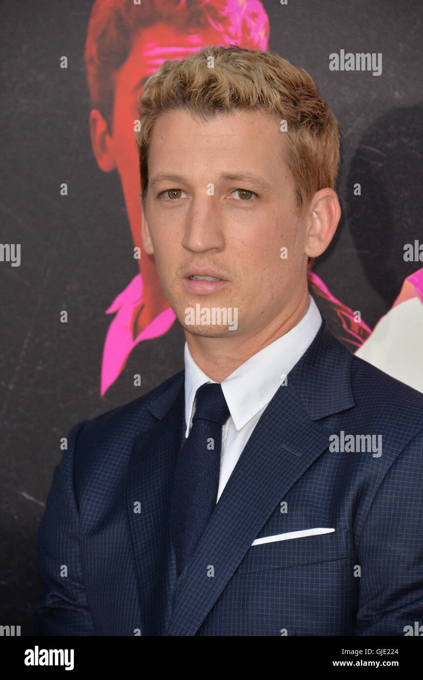 Los Angeles, California, USA. 15th August, 2016. Actor Miles Teller at ...