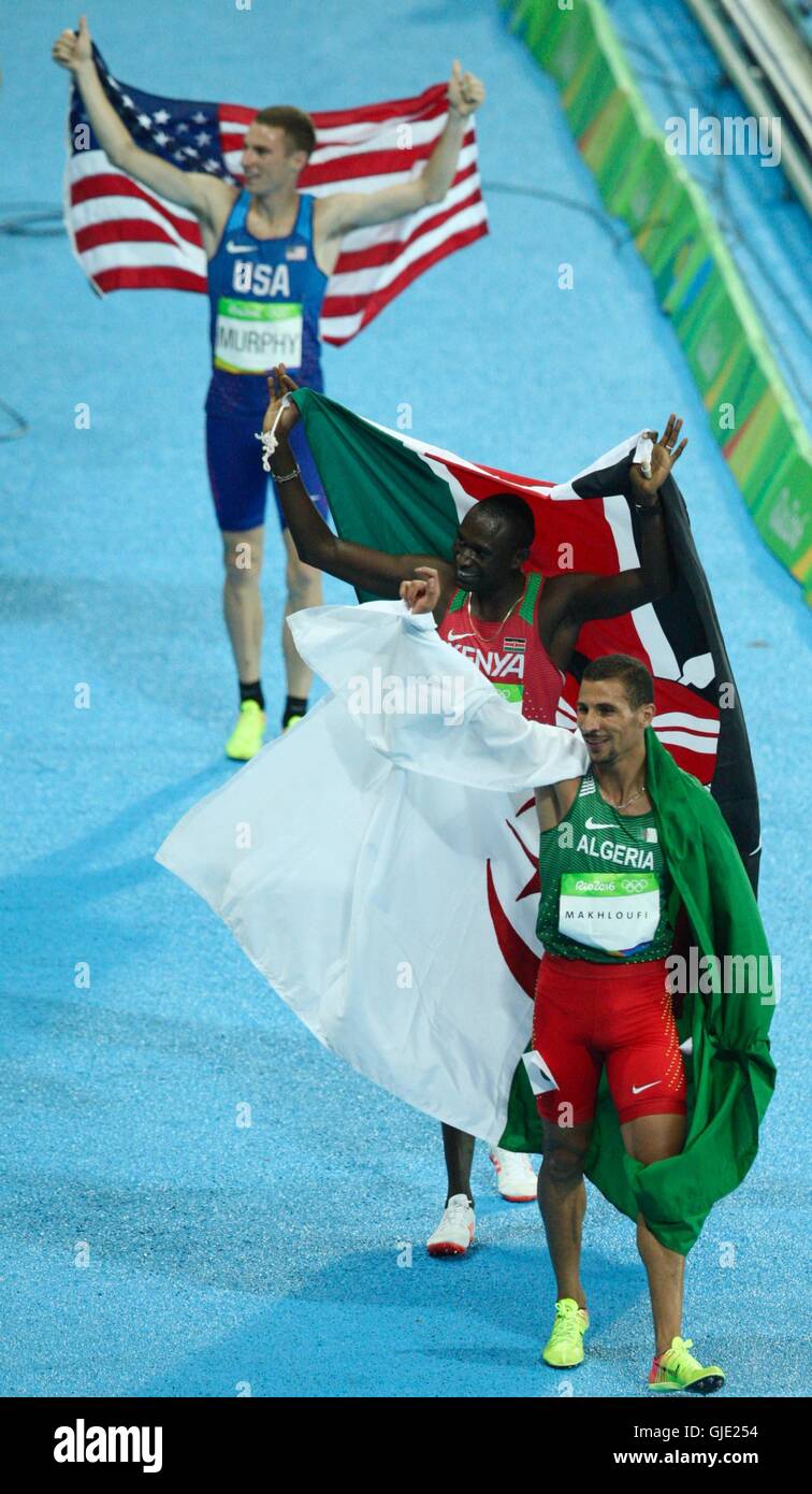 Rio de Janeiro, Brazil. 15th Aug, 2016. (L-R) Bronze medallist CLAYTON ...