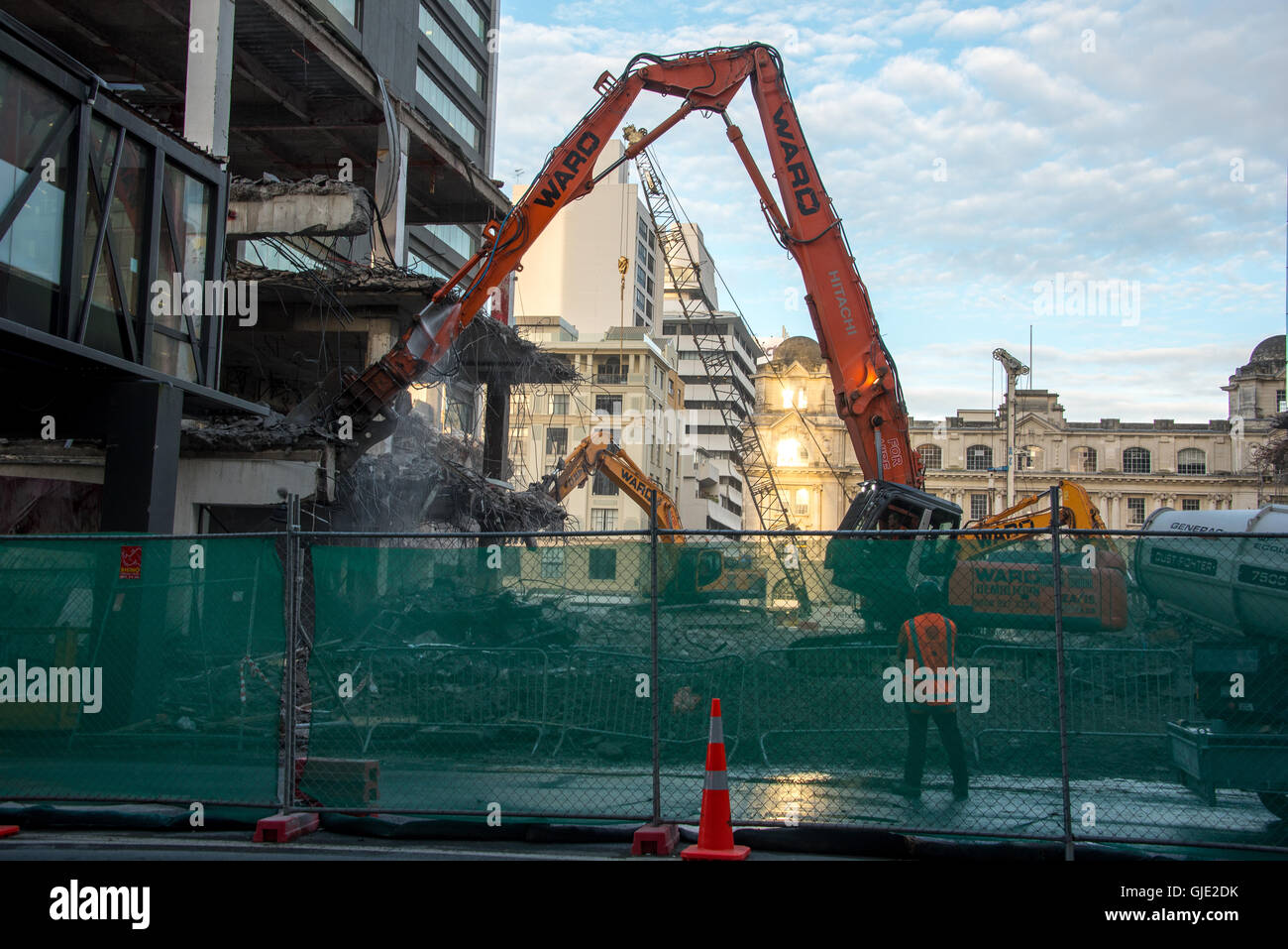 Auckland, New Zealand. 16th August, 2016. The demolition of the 1970's ...