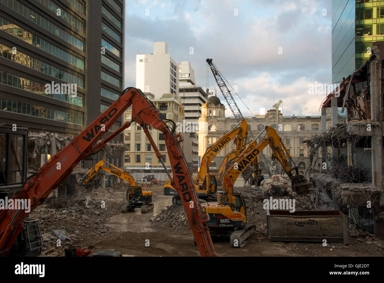 Auckland, New Zealand. 16th August, 2016. The demolition of the 1970's ...