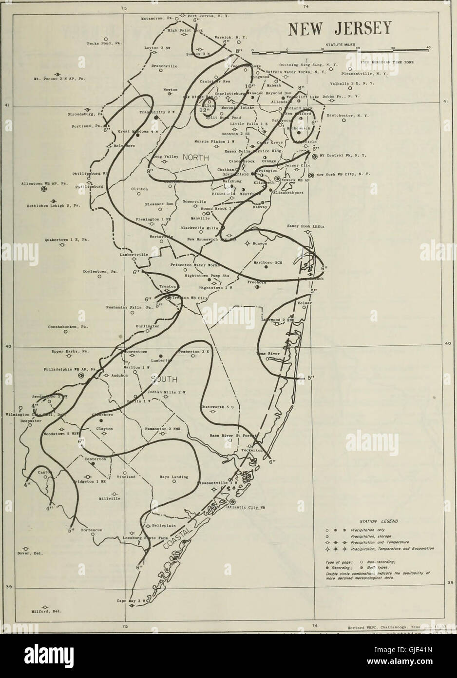 Climatological Data for New Jersey (1956) presents detailed records of ...