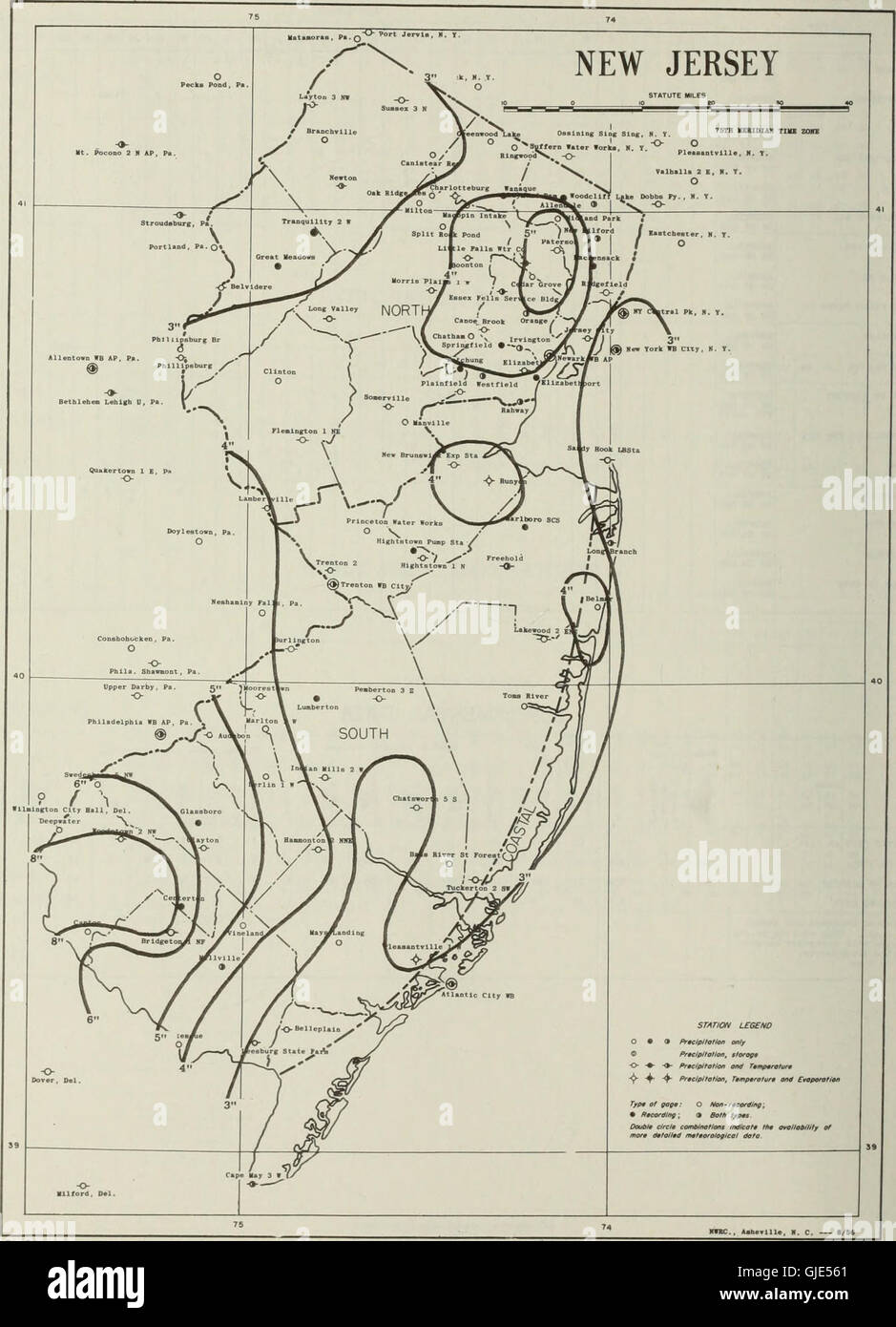 A collection of climatological data from New Jersey in 1956, analyzing ...