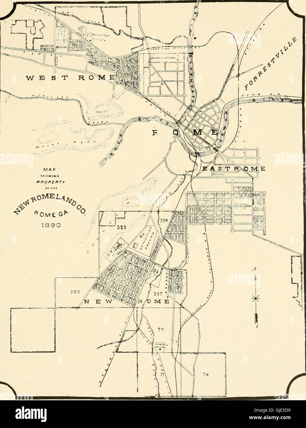 Rome georgia map hi-res stock photography and images - Alamy