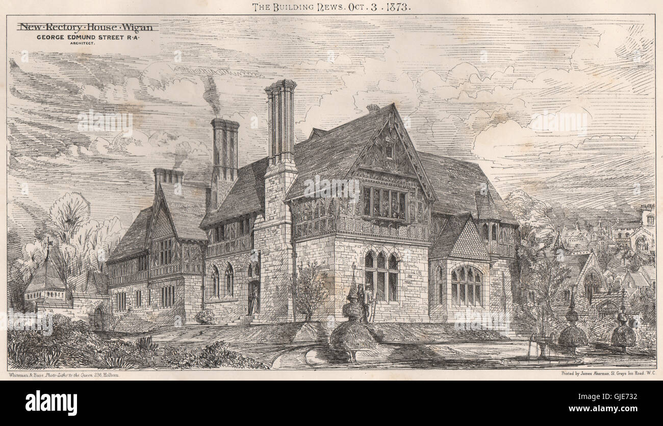 New Rectory House, Wigan; George Edmund Street, Architect. Lancashire ...