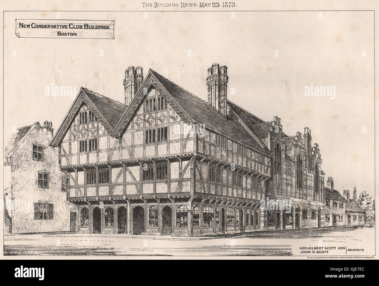 Conservative Club Buildings, Boston, Lincolnshire; Gilbert Scott Jr ...