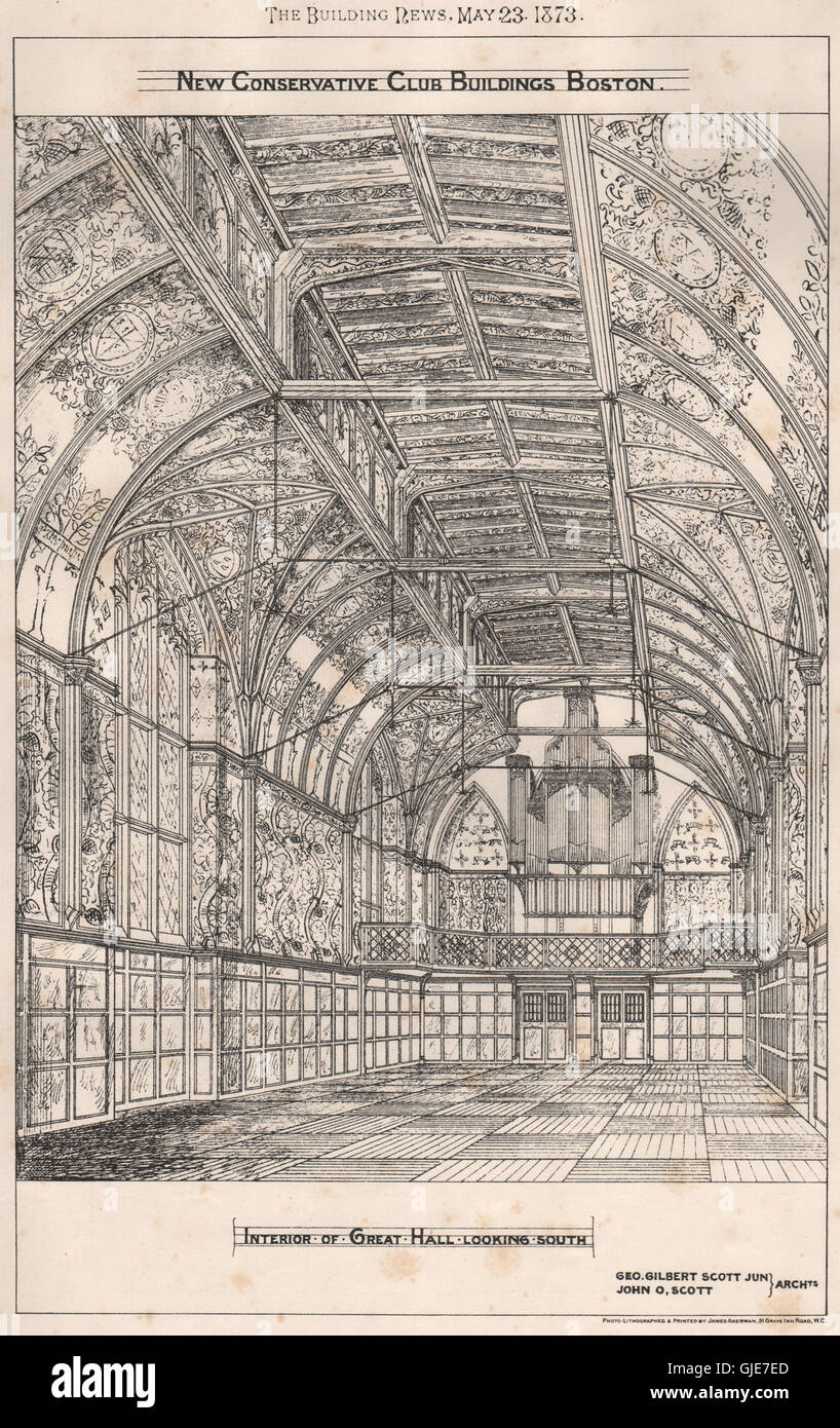 Conservative Club Buildings, Boston, Lincolnshire. Geo. Gilbert Scott ...
