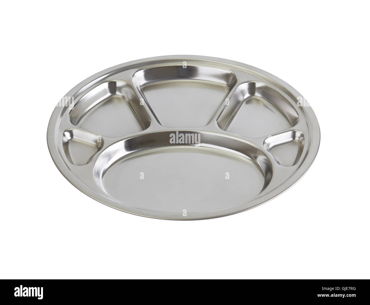 Stainless steel tray isolated on white background Stock Photo - Alamy
