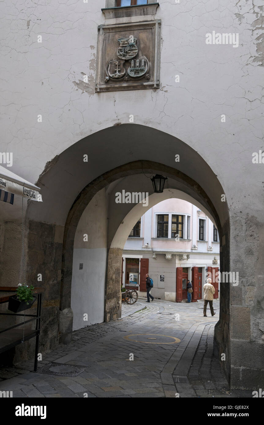 The archway of Saint Michael's Gate leading into Michalska ulica ...