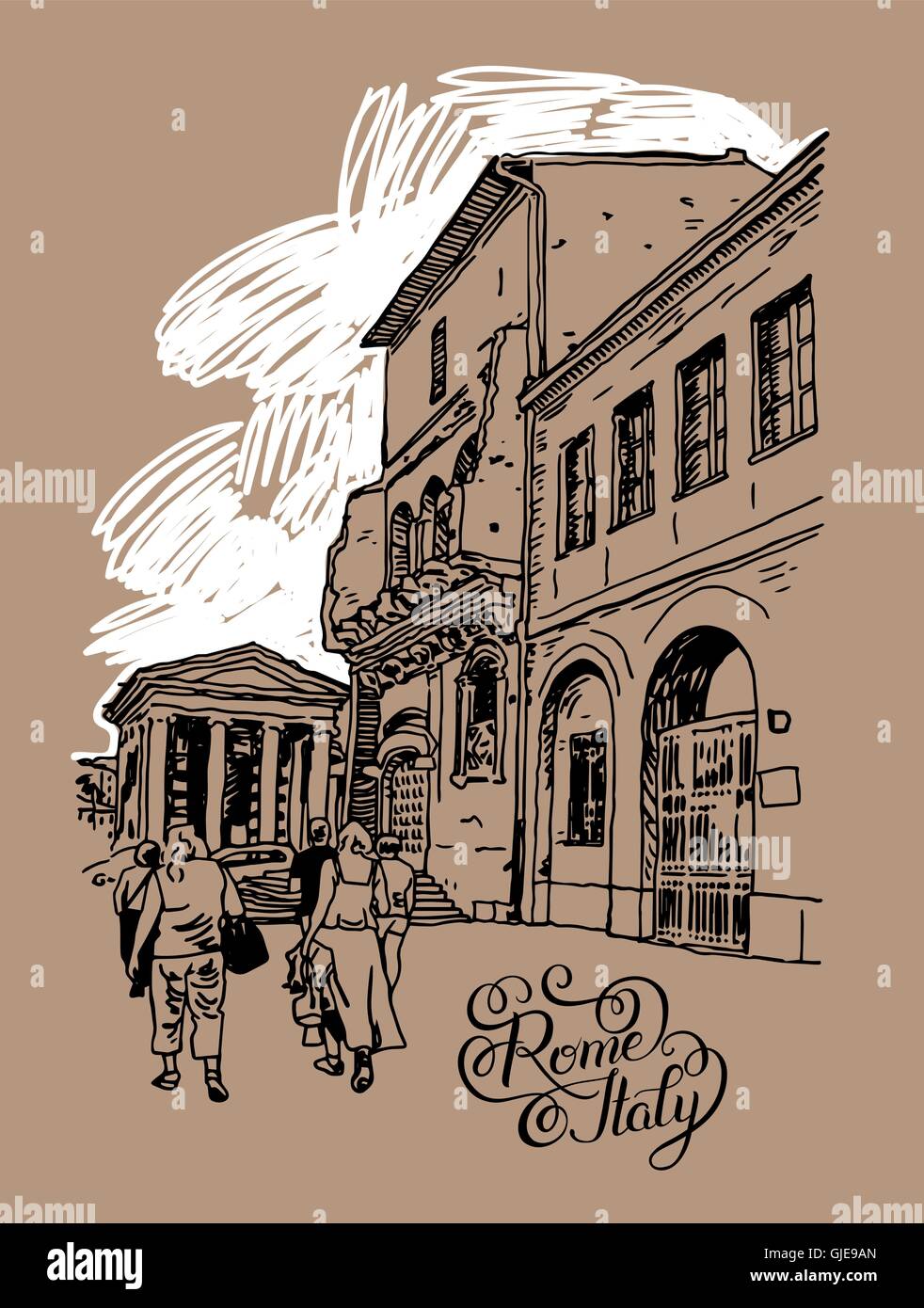 Roman empire street Stock Vector Images - Alamy